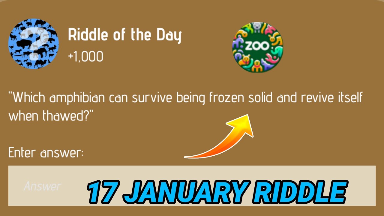 Riddle Of The Day Zoo 17 January | Zoo Riddle Of The Day 17 January ...