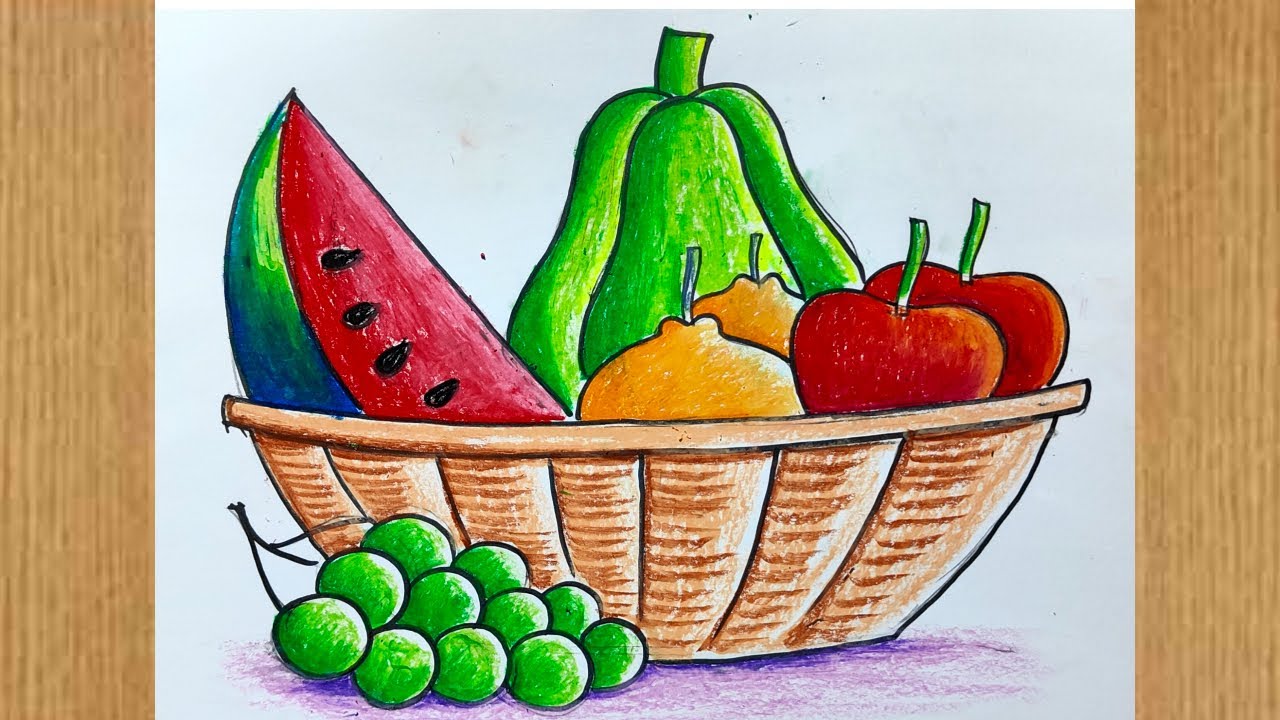 how to draw fruit basket easy step by step,fruit bowl drawing,fruit ...