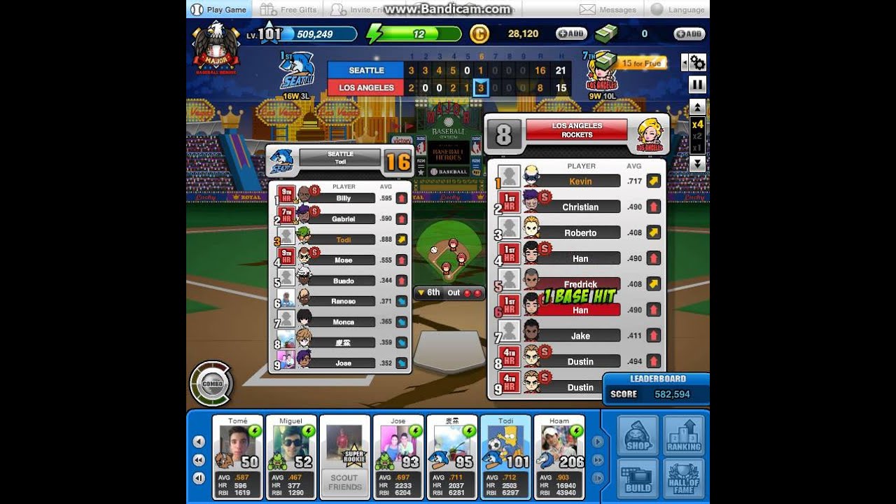 Baseball Heroes Facebook level 101 - 2 grand slams - YouTube