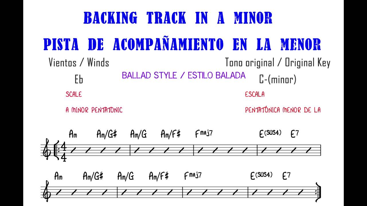 Backing Track in C minor Ballad Style Eb winds - YouTube Music