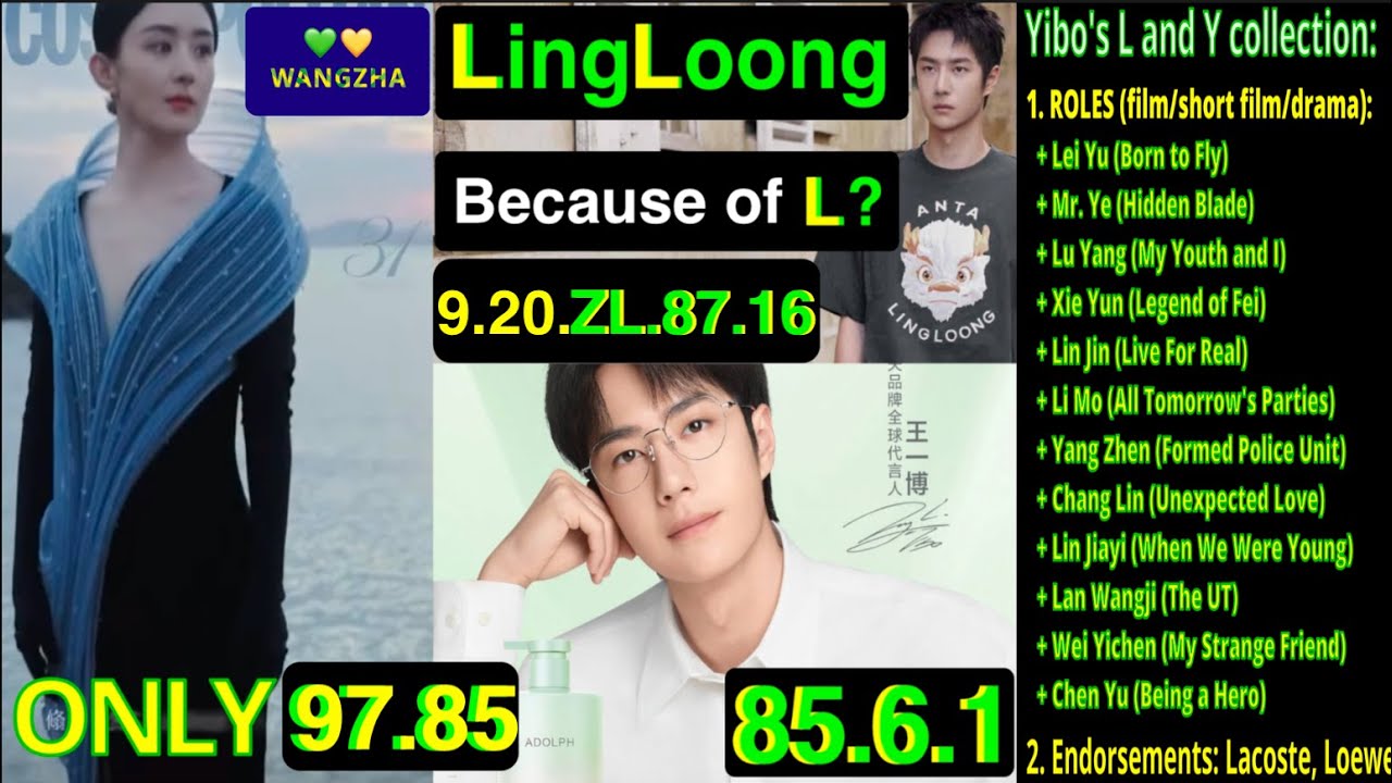 🔥ZLY's Cosmo magazine 💥Wang Yibo's LY collection 💛💚 ZhaoLiying 赵丽颖 王一博 ...