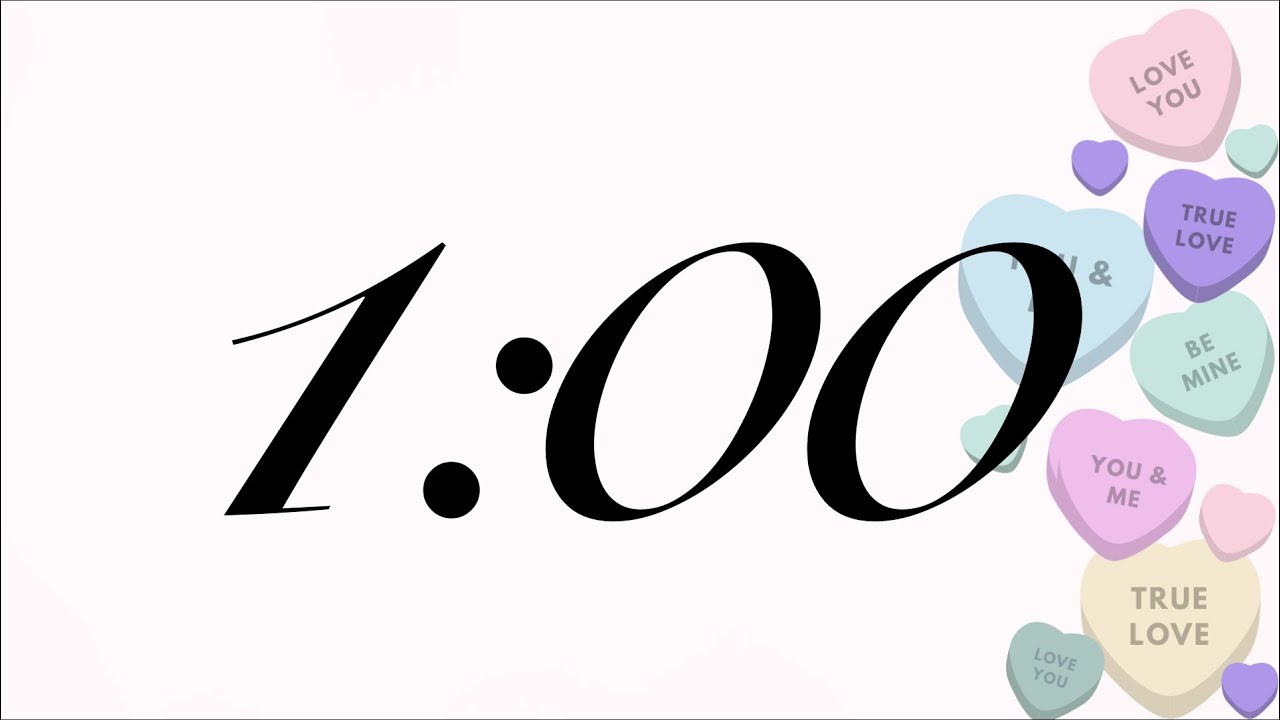 1 Minute Cute Valentine's Candy Timer (Harp Alarm at End) - YouTube