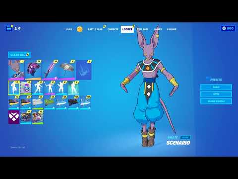 Fortnite - Scenario emote with Beerus skin (Showcase - Dragon Ball Super Collab)
