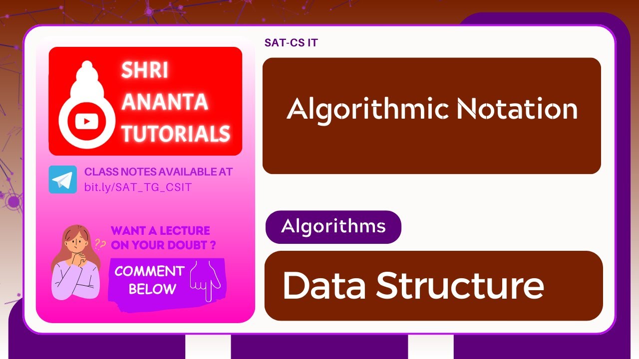 Algorithmic Notation Datastructureandalgorithm Computerengineering Datastructures Youtube