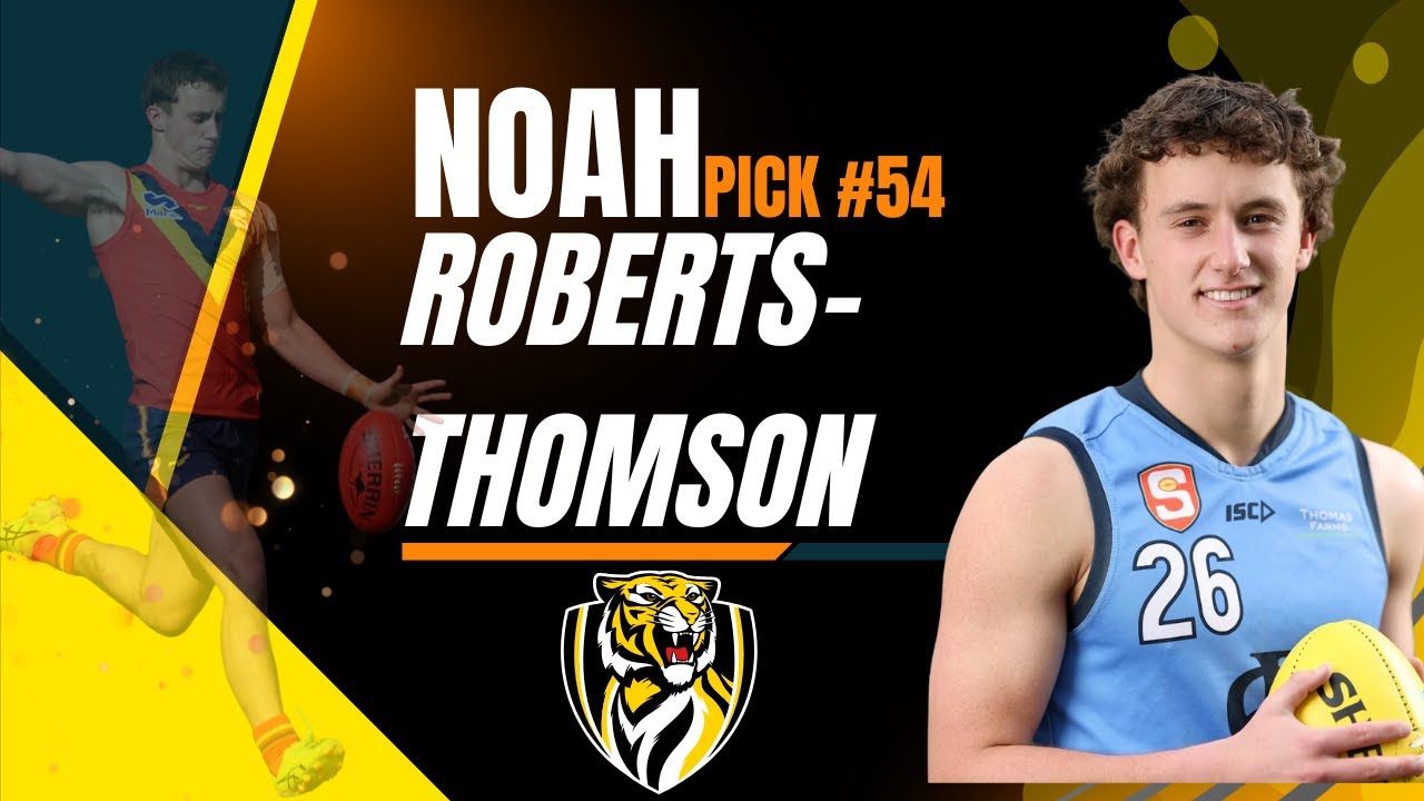 WELCOME NOAH ROBERTS THOMSON | PICK 54 | 2025 AFL DRAFT - YouTube