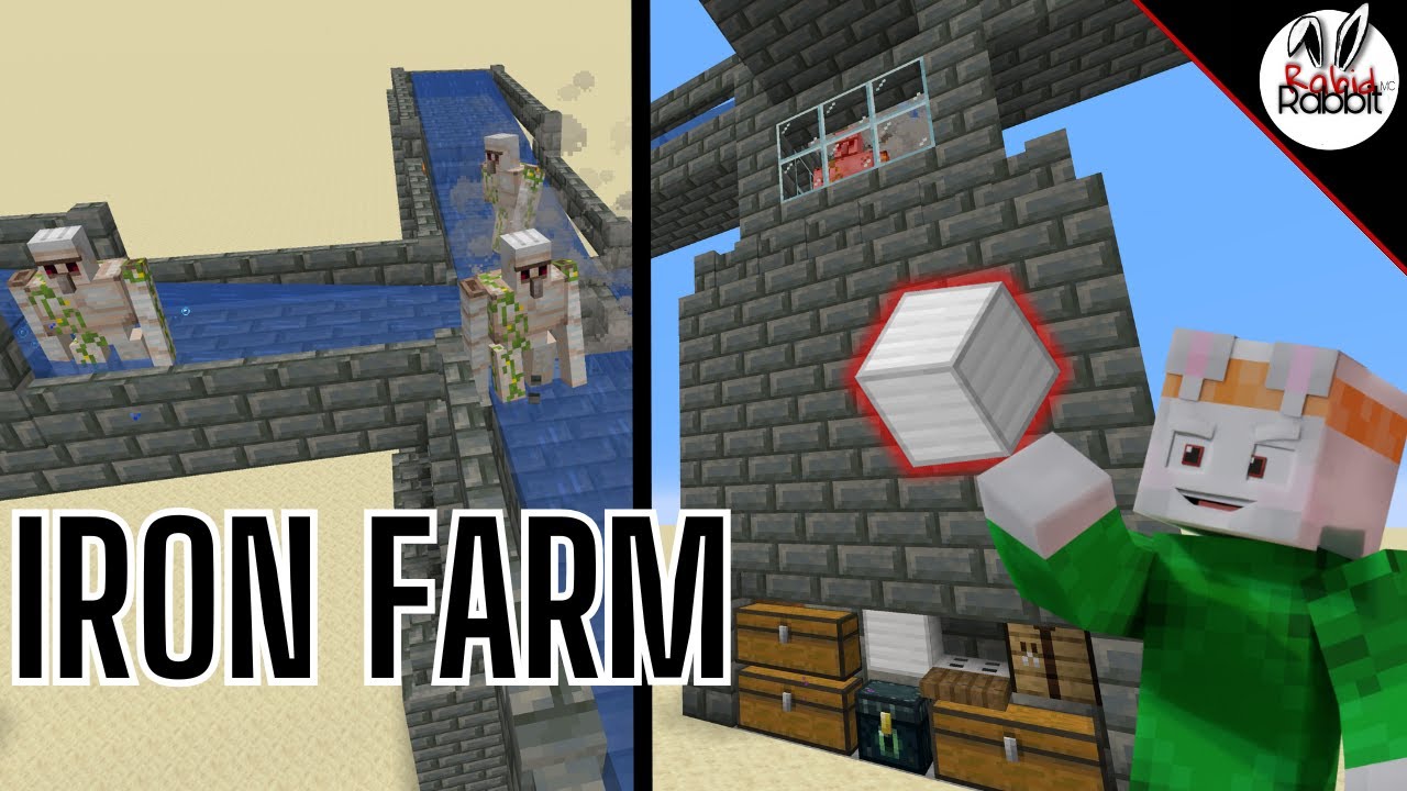 New Minecraft Iron Farm!! TUTORIAL. 1400 ingots per hour. Easy to build ...