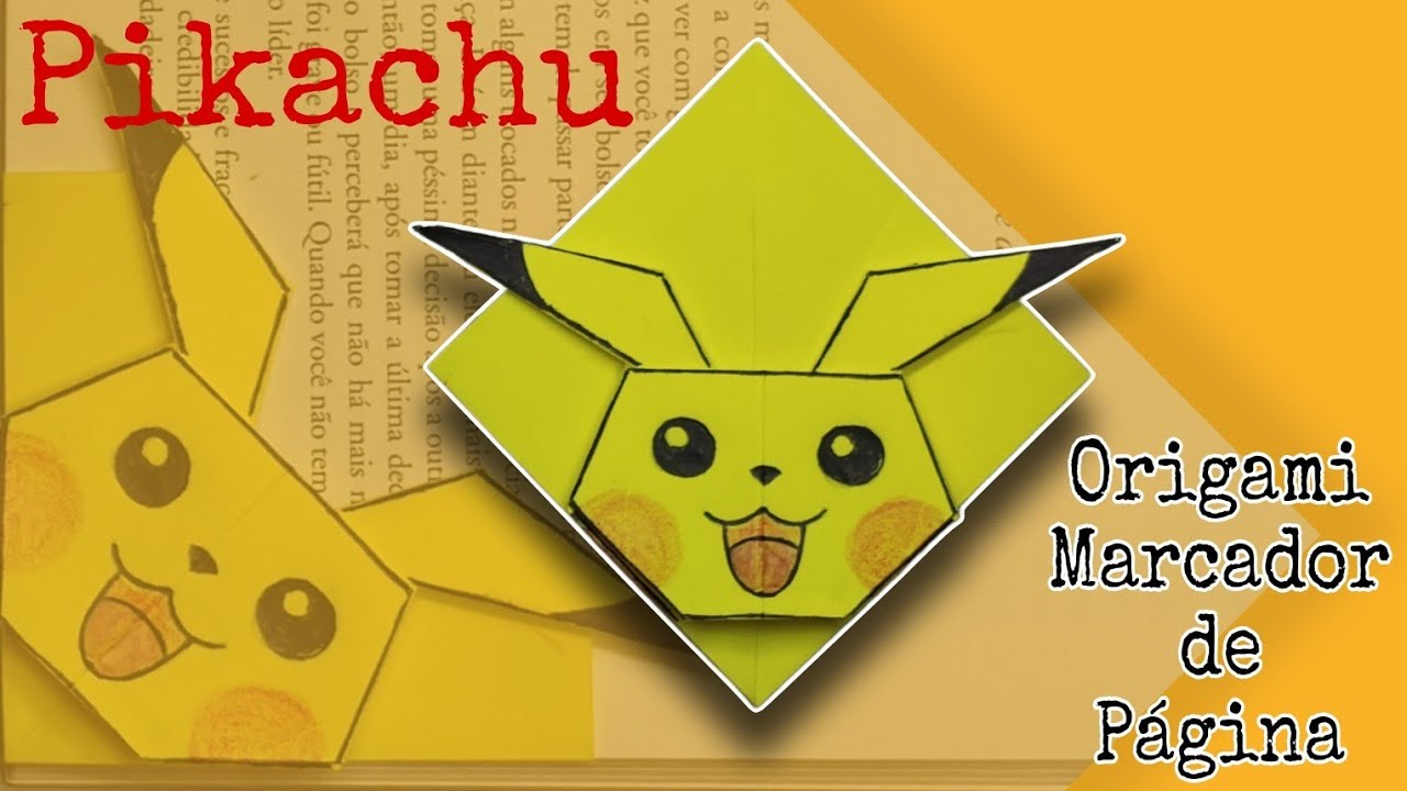 Origami Pikachu Marcador de página - Fácil - YouTube