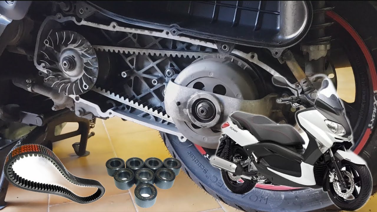 Sostituzione cinghia e rulli Yamaha X-Max / Replace drive belt and ...