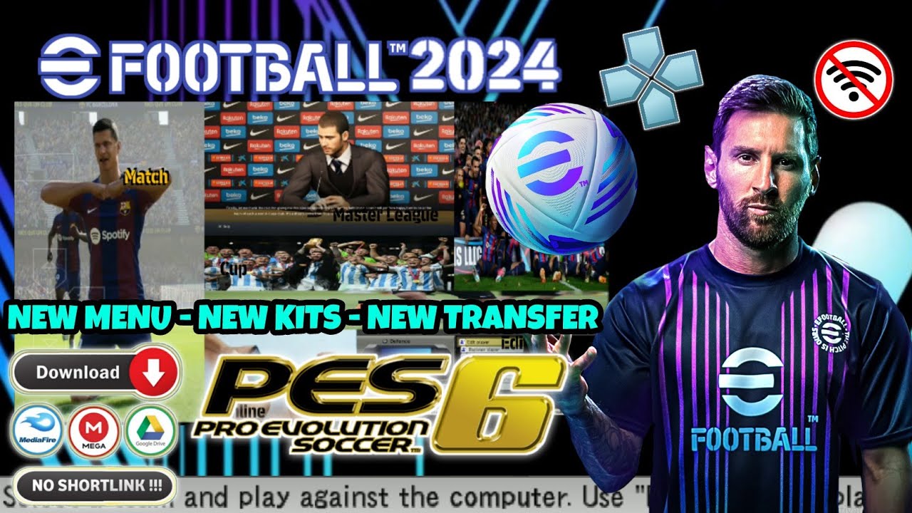 KEREN ! PES 6 Mod eFootball 2024 PPSSPP Camera PS5 Grafik HD New Update ...