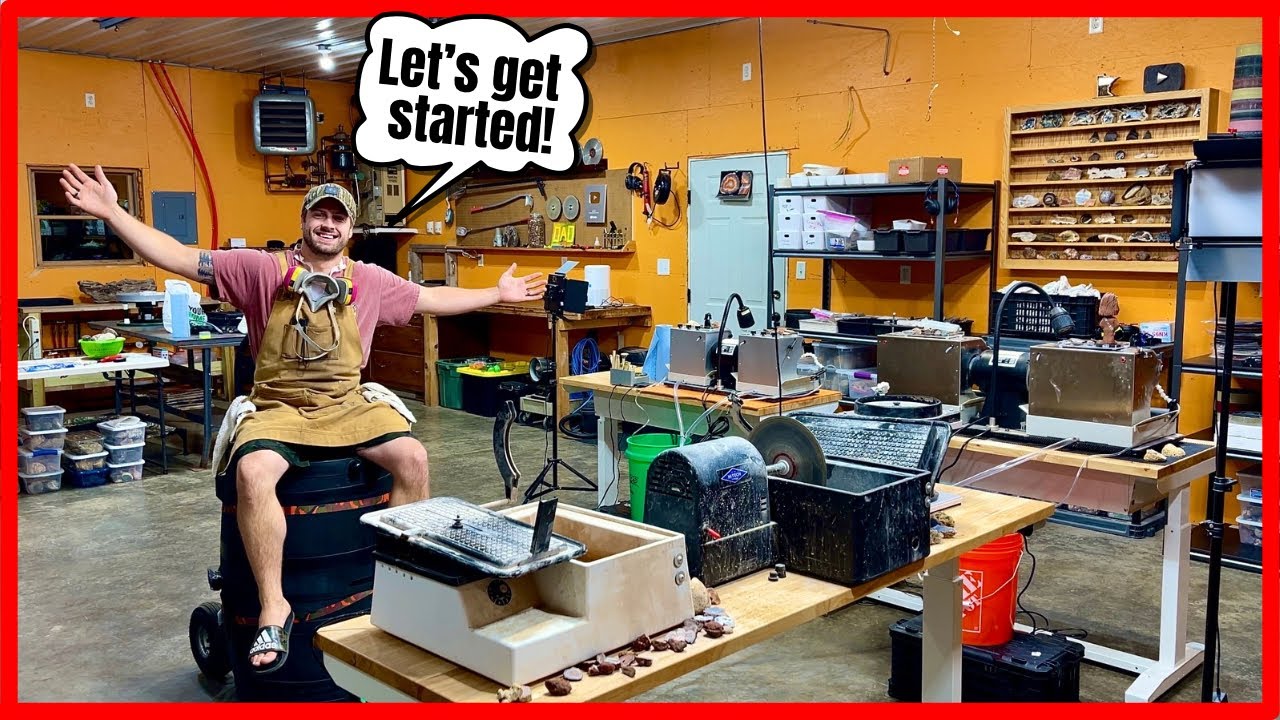 Agate Dad Opens Up Shop! Cutting Heaps of Agates! - YouTube