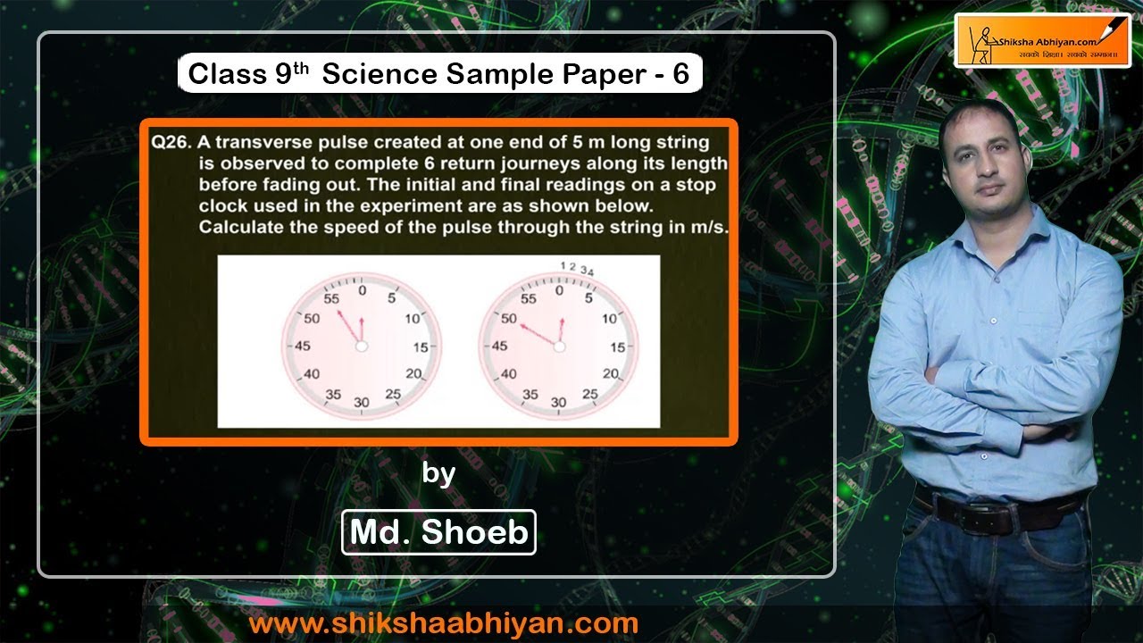 Q26 Calculate the speed of the transverse pulse through the string in m ...