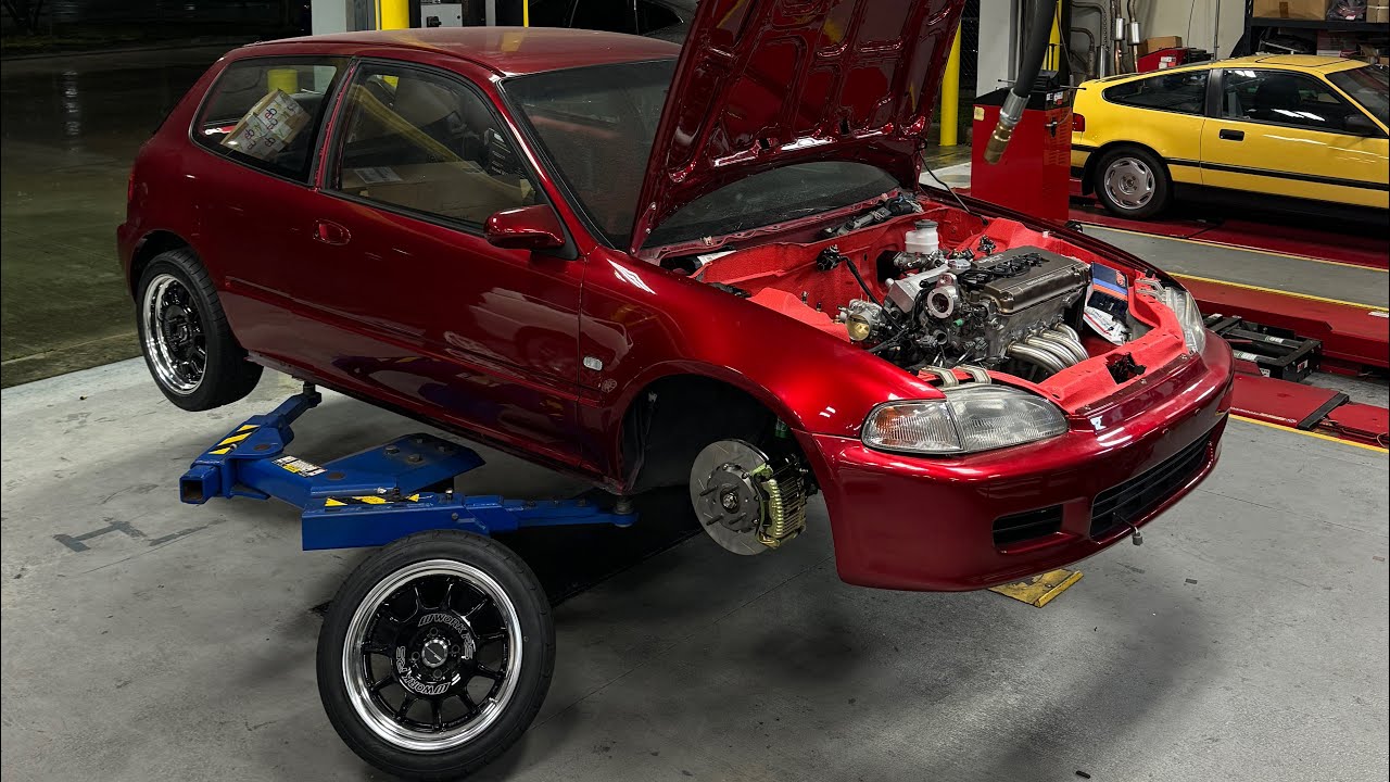 Installing Supercharged B18C Type-R Engine // 1992 Honda Civic VX ...