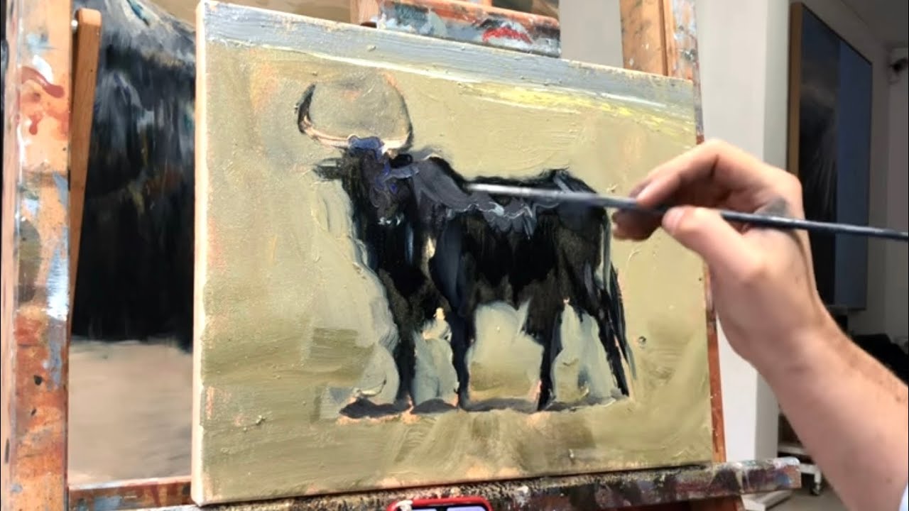 Painting a Bull #2 | Oil on Canvas - YouTube