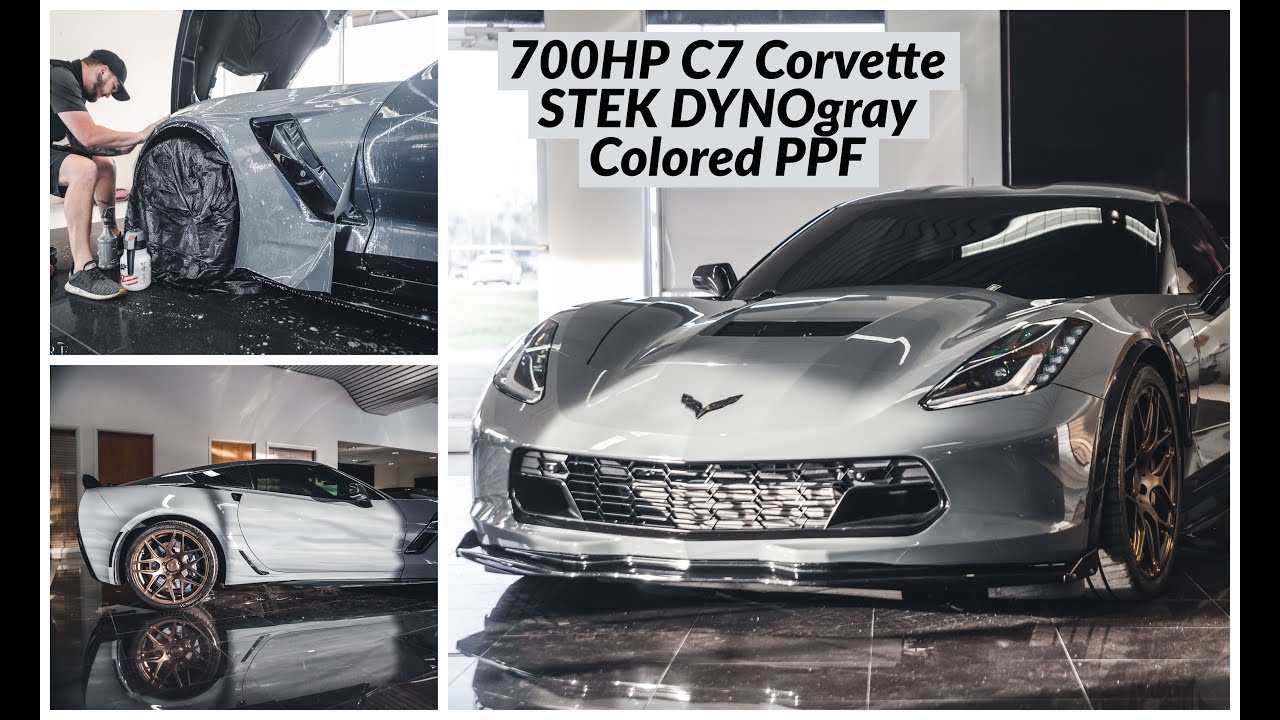 Custom 700HP C7 Corvette In Colored PPF - STEK DYNOgray Paint ...