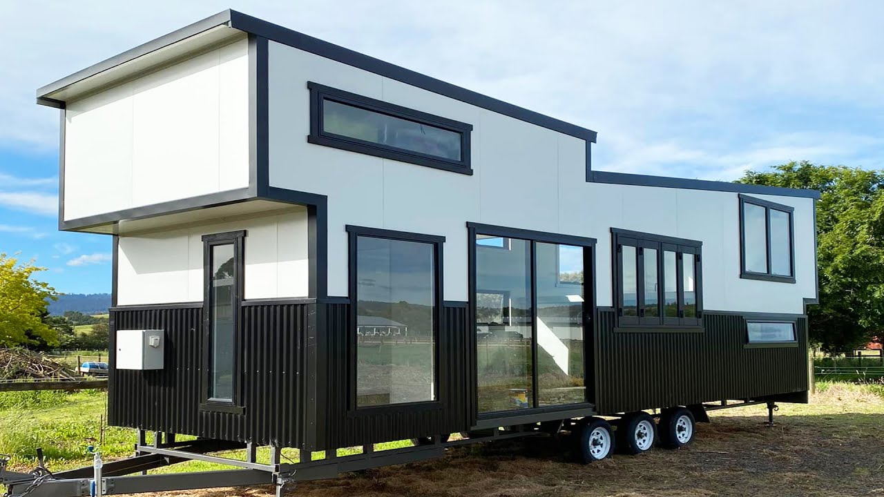 Amazing Impressive Shell Tiny Home with Double Lofts - YouTube