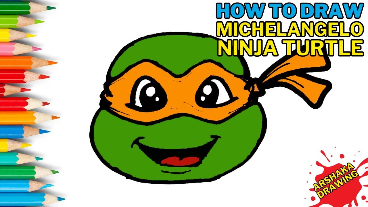 How to Draw Michelangelo Happy Face from Ninja Turtles - YouTube