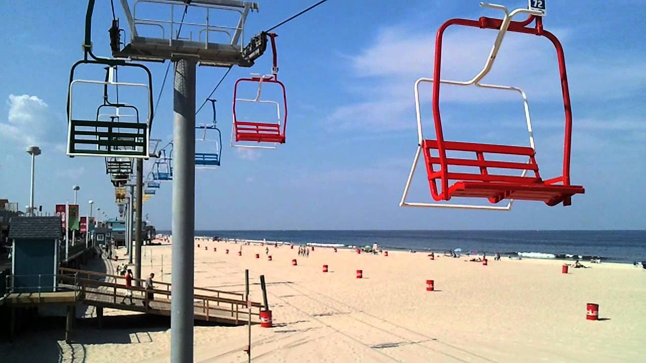 Chair lift ride at the Jersey Shore! - YouTube