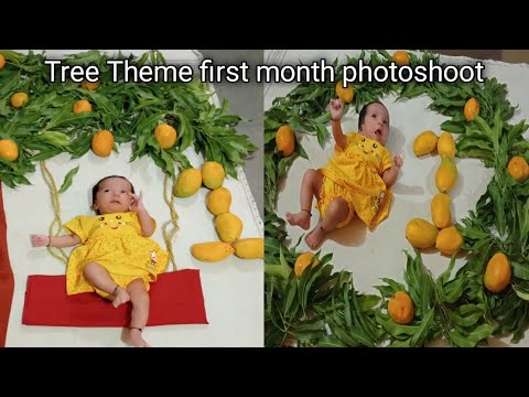 आमच्या दिदूचे first month photoshoot 🥰 Tree theem मधे 🍫🤗🤗🤗