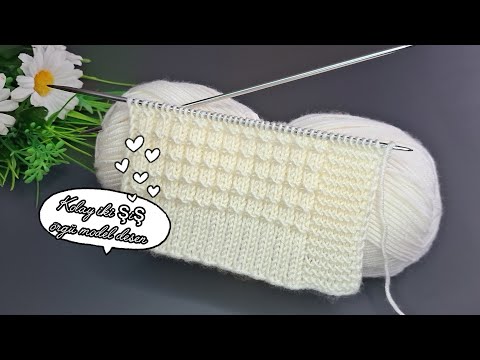 Kolay İki Şiş Örgü Yelek Model Desen 🧶#knitting #crochet #diy #flower #keşfet #handmade
