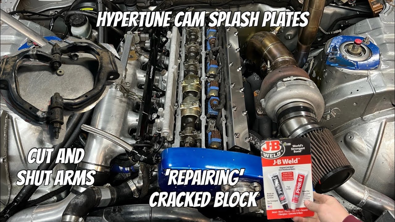 JB Welding My RB25 Block - Hypertune Cam Splash Plates & Cut & Shut R33 ...