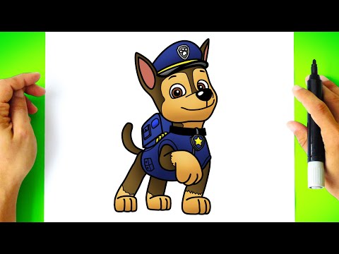 How to DRAW CHASE from PAW PATROL - YouTube