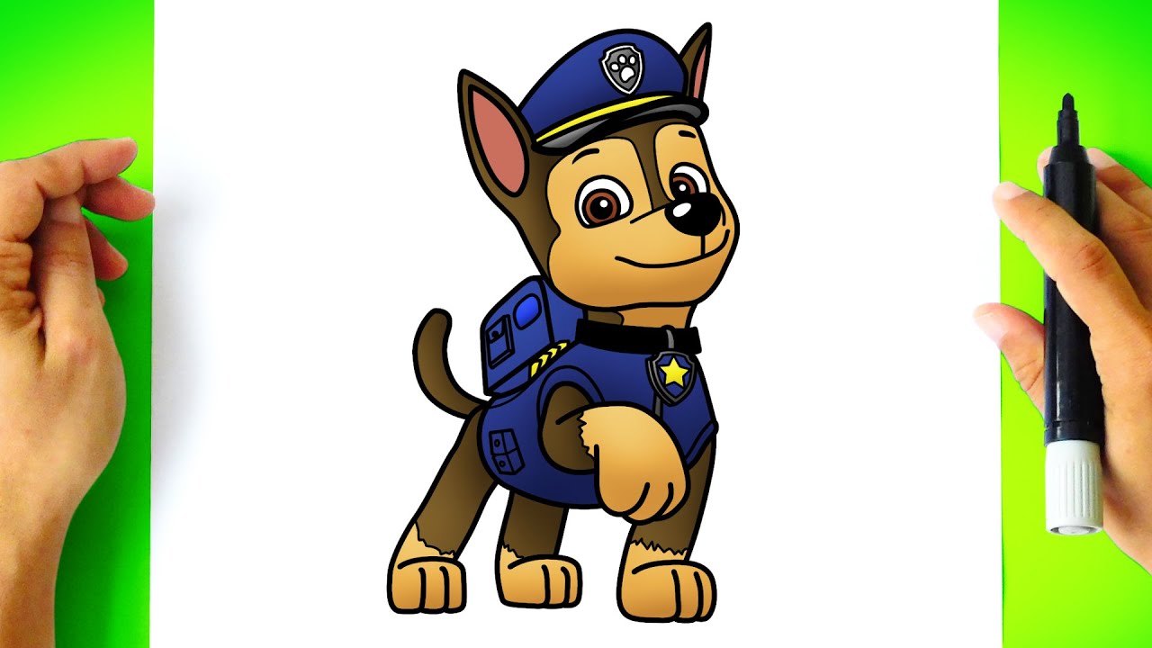 How to DRAW CHASE - Paw Patrol - YouTube