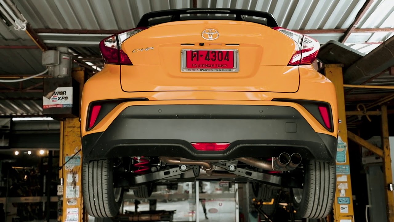 TOYOTA CH-R INSTALL THE EXHAUST SYSTEM BY JTC TITANIUM - YouTube