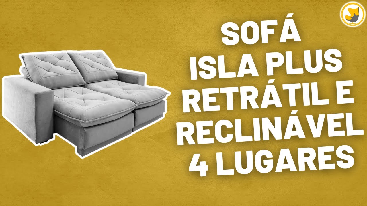 Sofá Isla Plus Retrátil e Reclinável 4 Lugares 230cm Gralha Azul - YouTube
