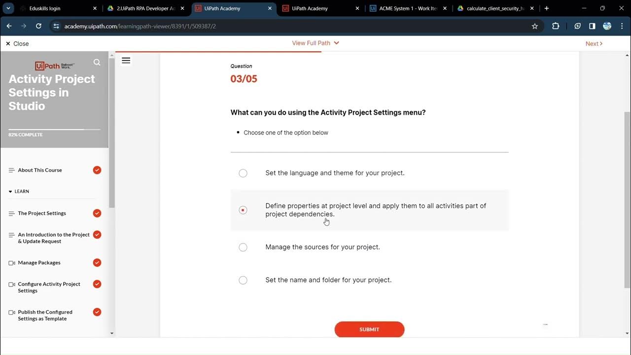 UI Path Advanced RPA Developer -- Activity Project Settings in Studio ...