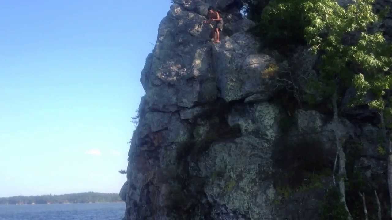Jump from the big rock at Clark Hill Lake! - YouTube