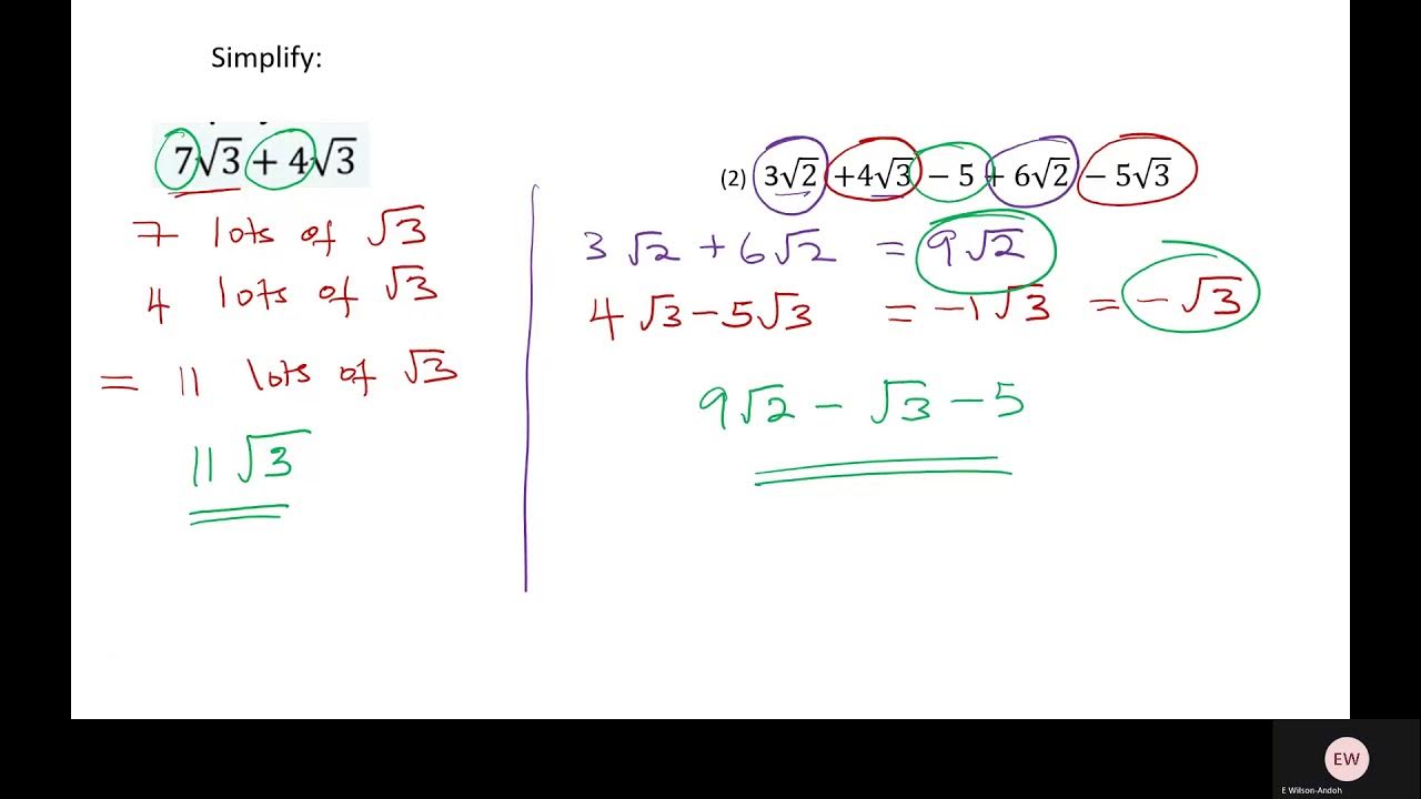 Surd 4 - Adding and subtracting surds - YouTube