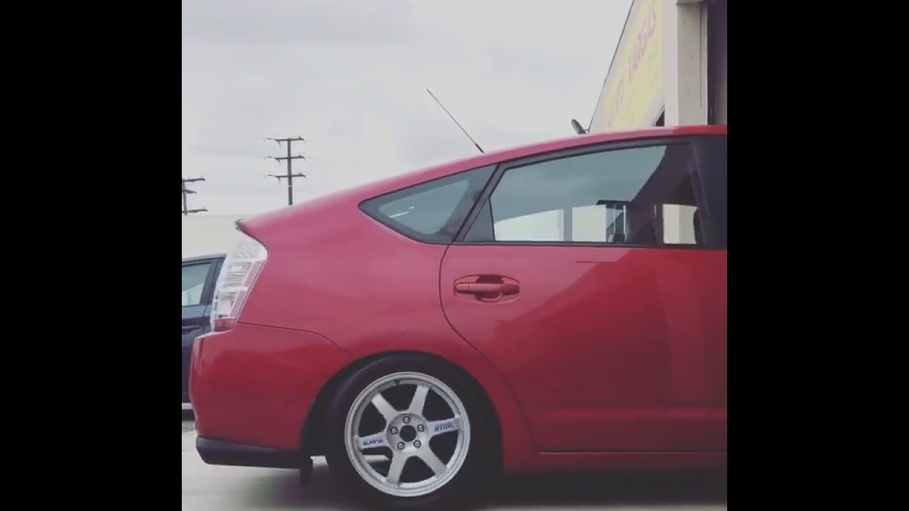 Prius on volk TE37 and god speed coilovers make a perfect daily! - YouTube