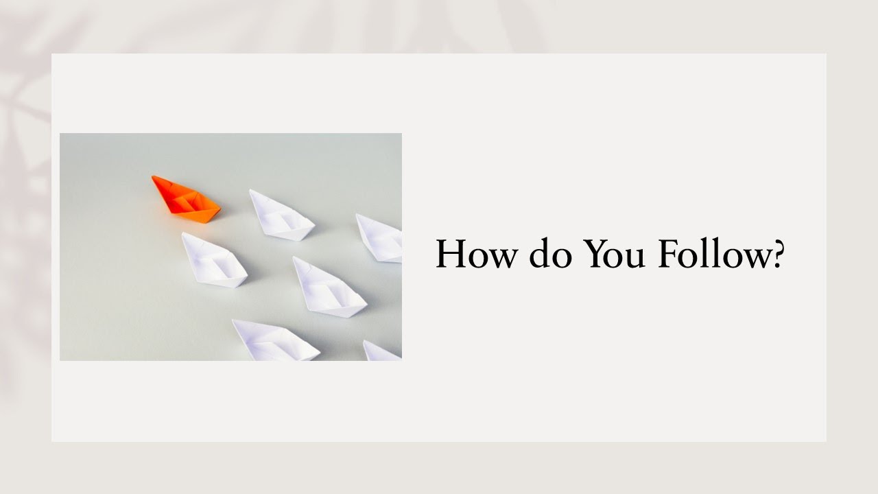 How do you follow? - YouTube