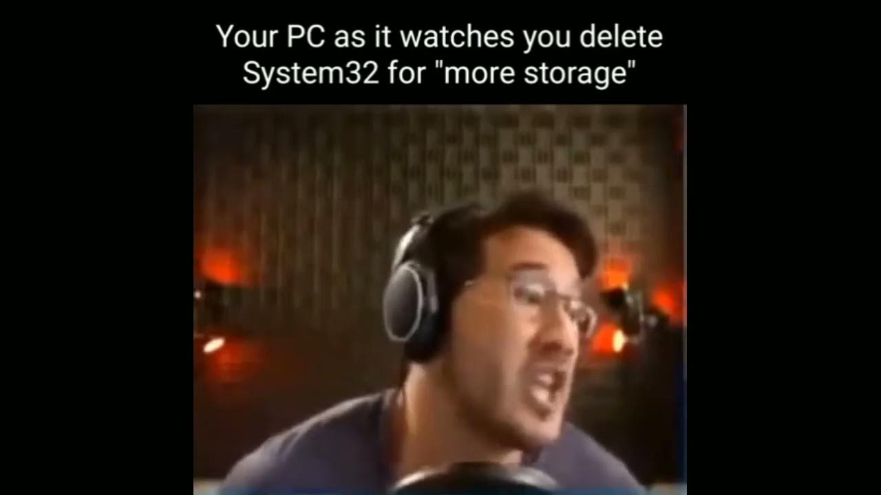 Your PC as it watches you delete System32 for 'more storage' - YouTube