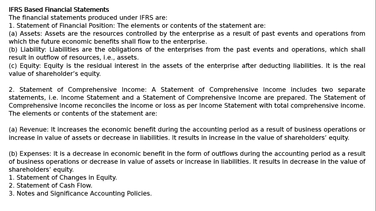 IFRS Based Financial Statements - YouTube