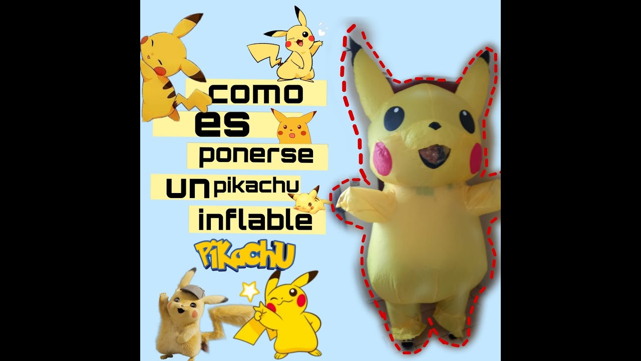 como es ponerse un pikachu inflable - YouTube