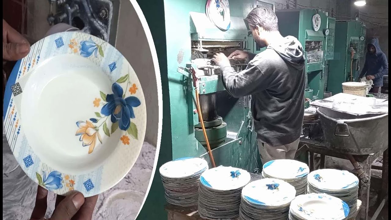 Melamine Crockery Making on Automatic Hydraulic Press Machine ...