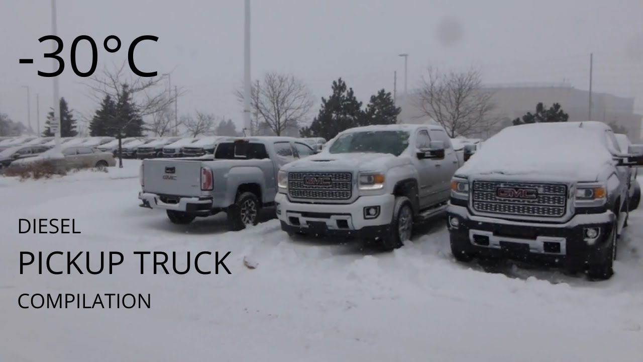 Pickup truck extreme DIESEL cold start compilation - Cummings ...