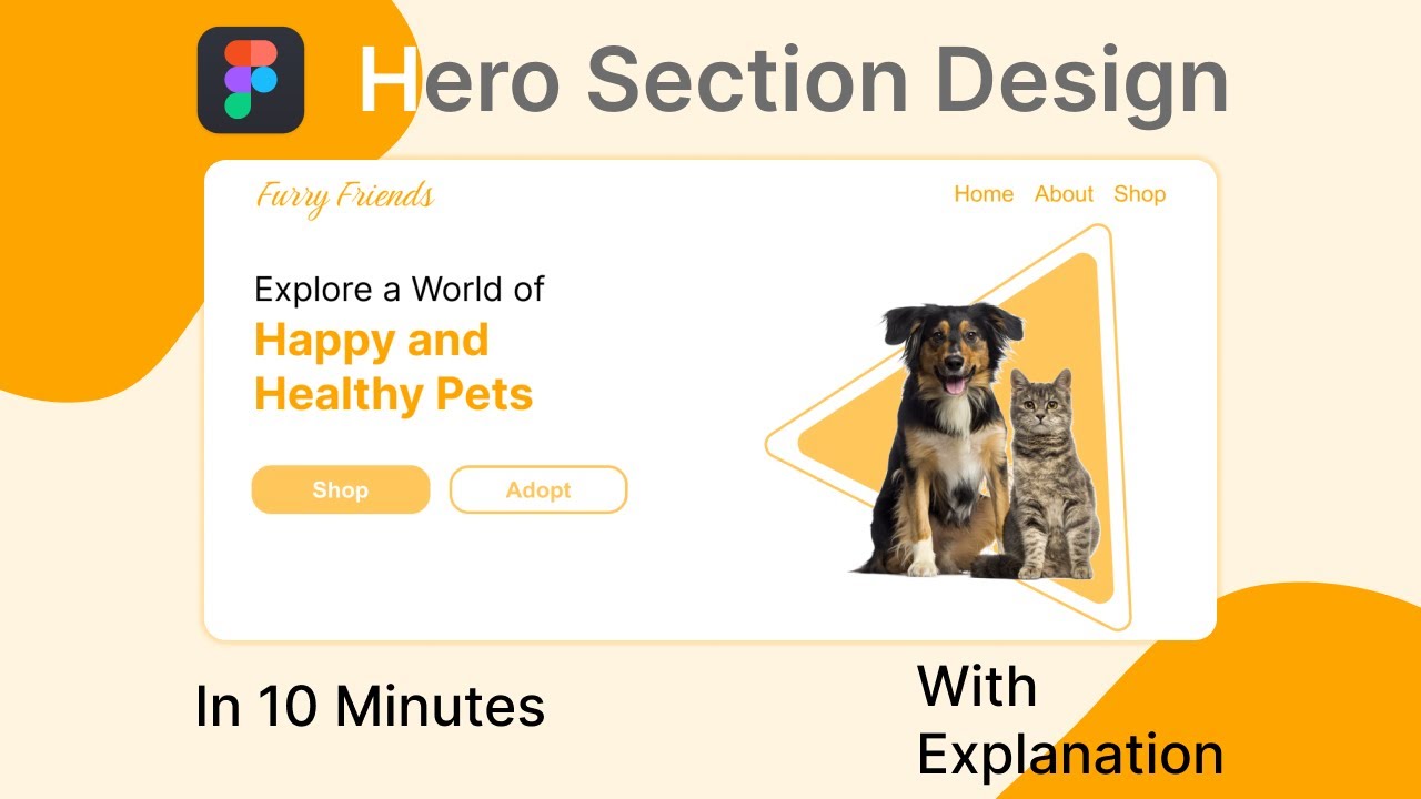 Design a Pawsome Pet Adoption Shop Hero Section in Figma Design ...