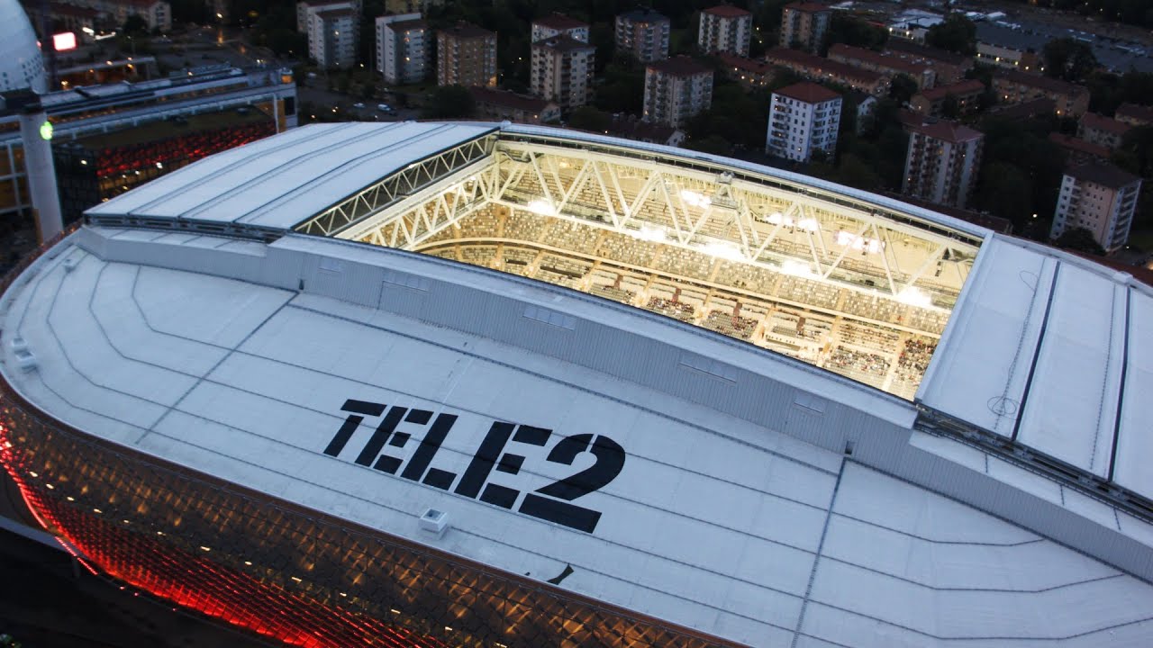 704. Tele2 Arena panorering (Tele2 Arena) Drone Stock Footage Video ...