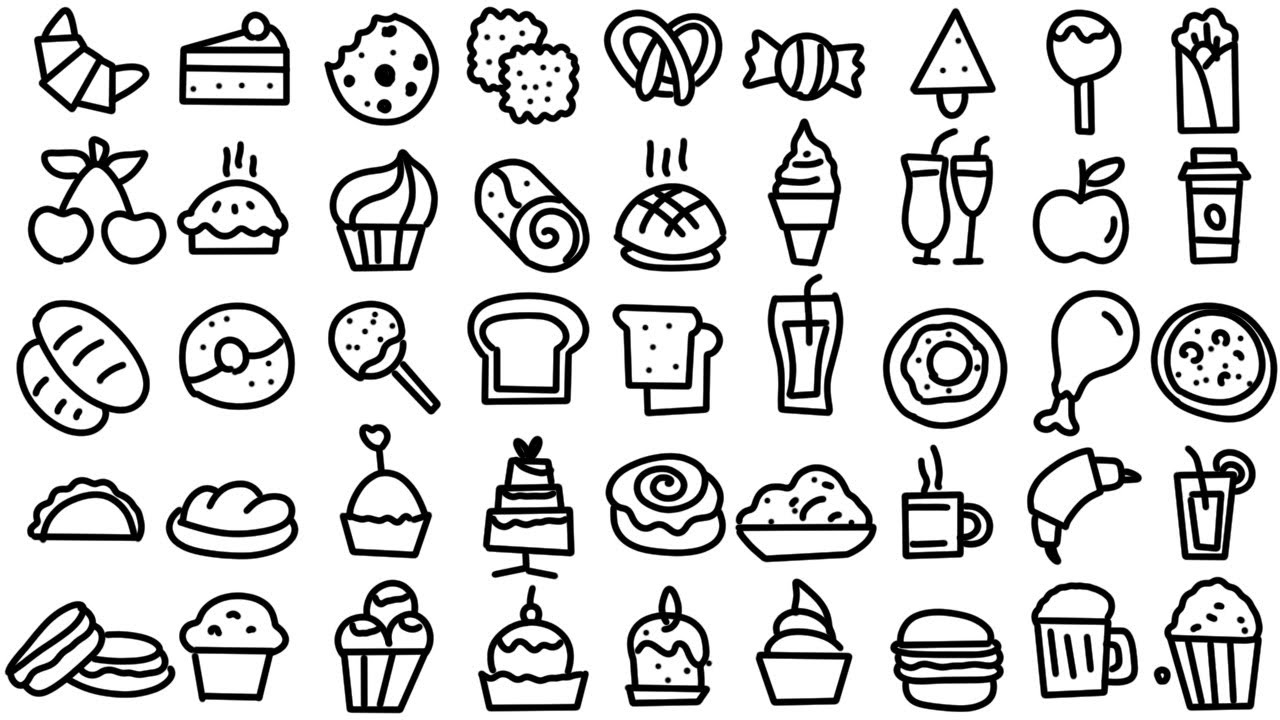 How to draw a food easy | candy,cake,lollipop,ice cream,donuts |Easy ...