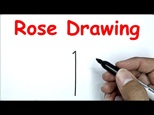 How To Draw A Flower Rose With Number 1 | Drawing With Number - Videos ...