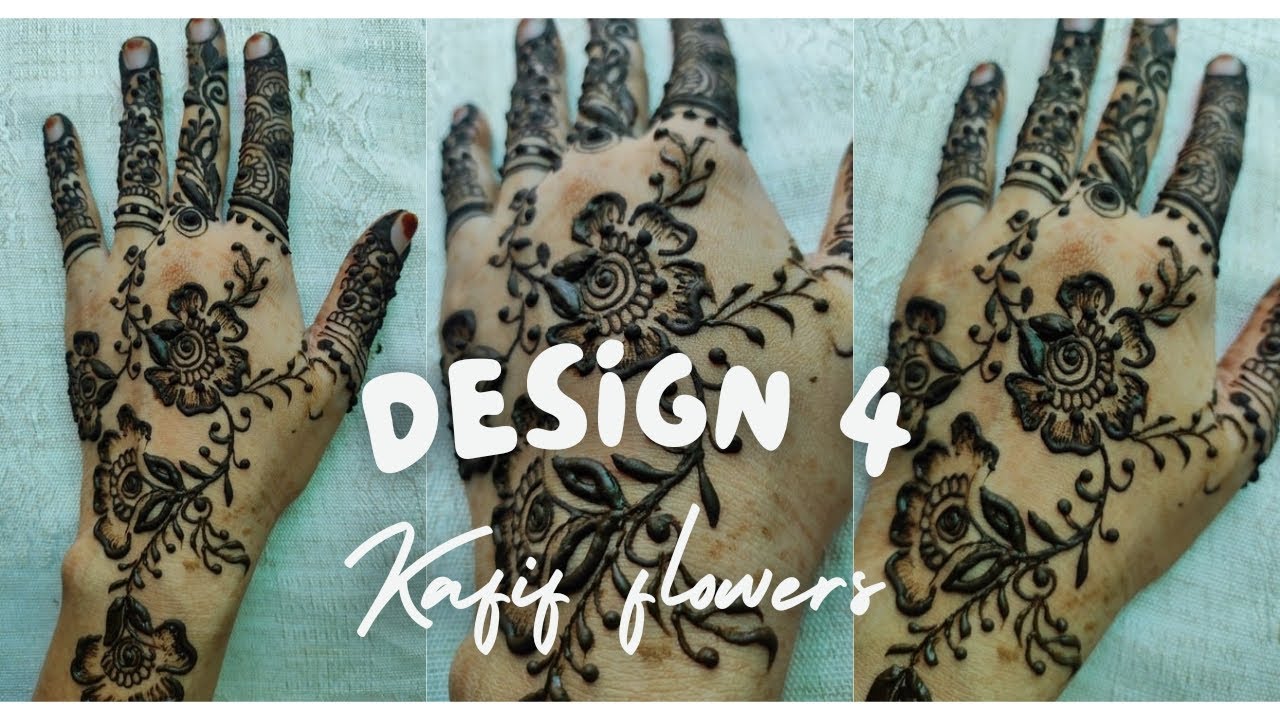 Simple kafif flowers design#viral #elegantdesigns #mahindi #trending # ...