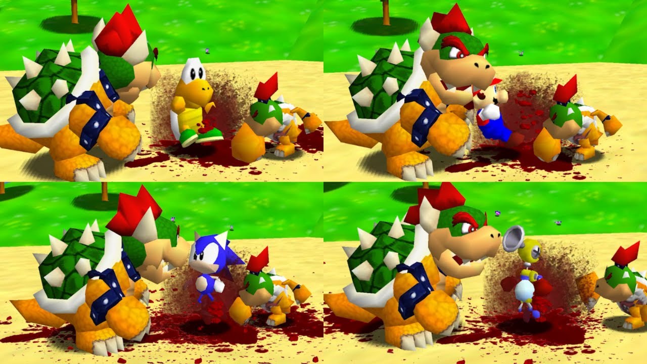 All Characters defeated by Bowser and Bowser Jr. in Super Mario 64 ...