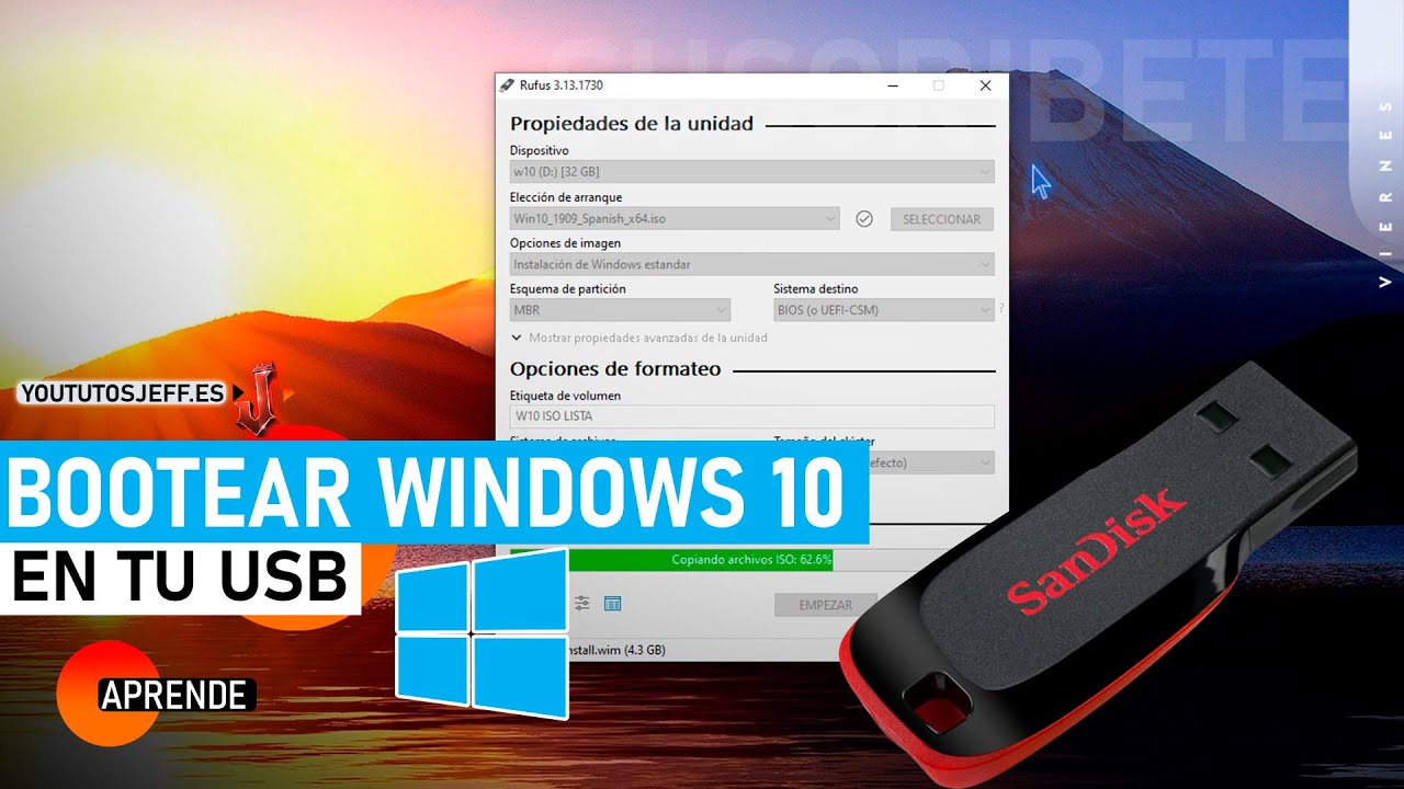 Bootear Windows 10 en USB - YouTube