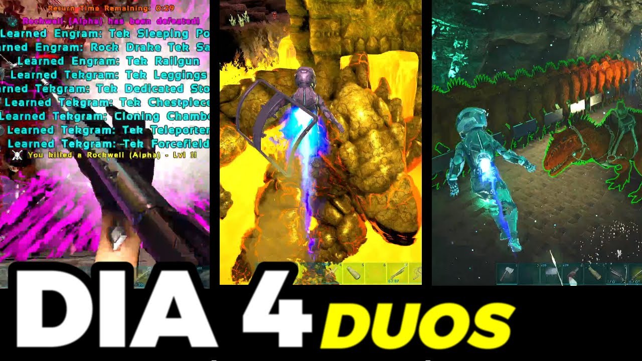 TENEMOS todo TEK y CARCHAS OP en DIA 4 DUOS ARK PVP - Alone ARK - YouTube