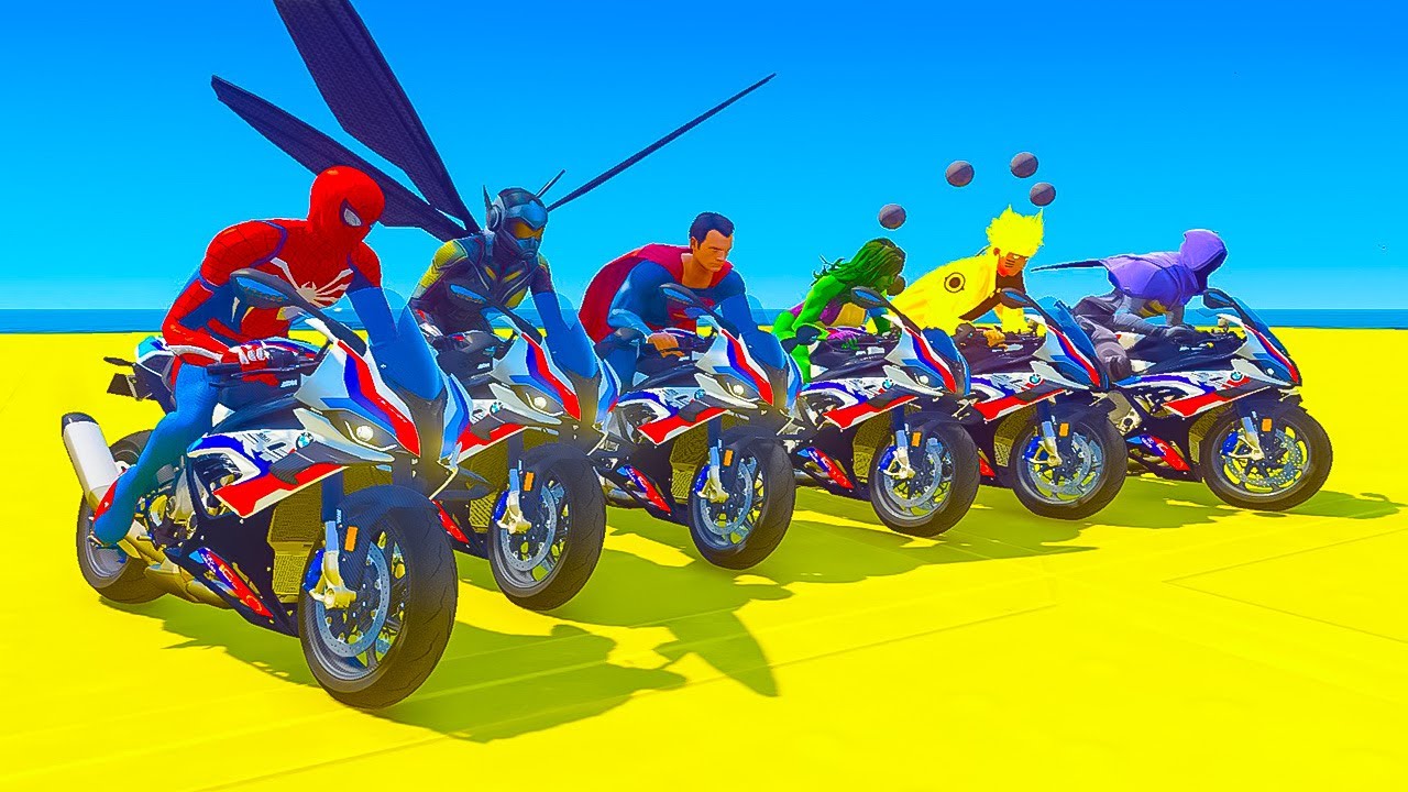 GTA V SPIDERMAN, GODZILLA x KONG - Epic New Stunt Race For Car Racing ...