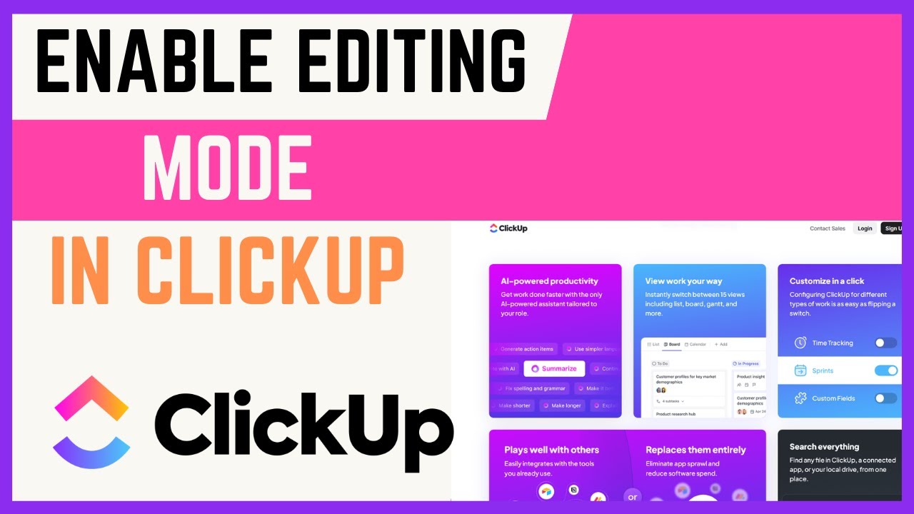 How To Enable Editing Mode On ClickUp Dashboard - YouTube