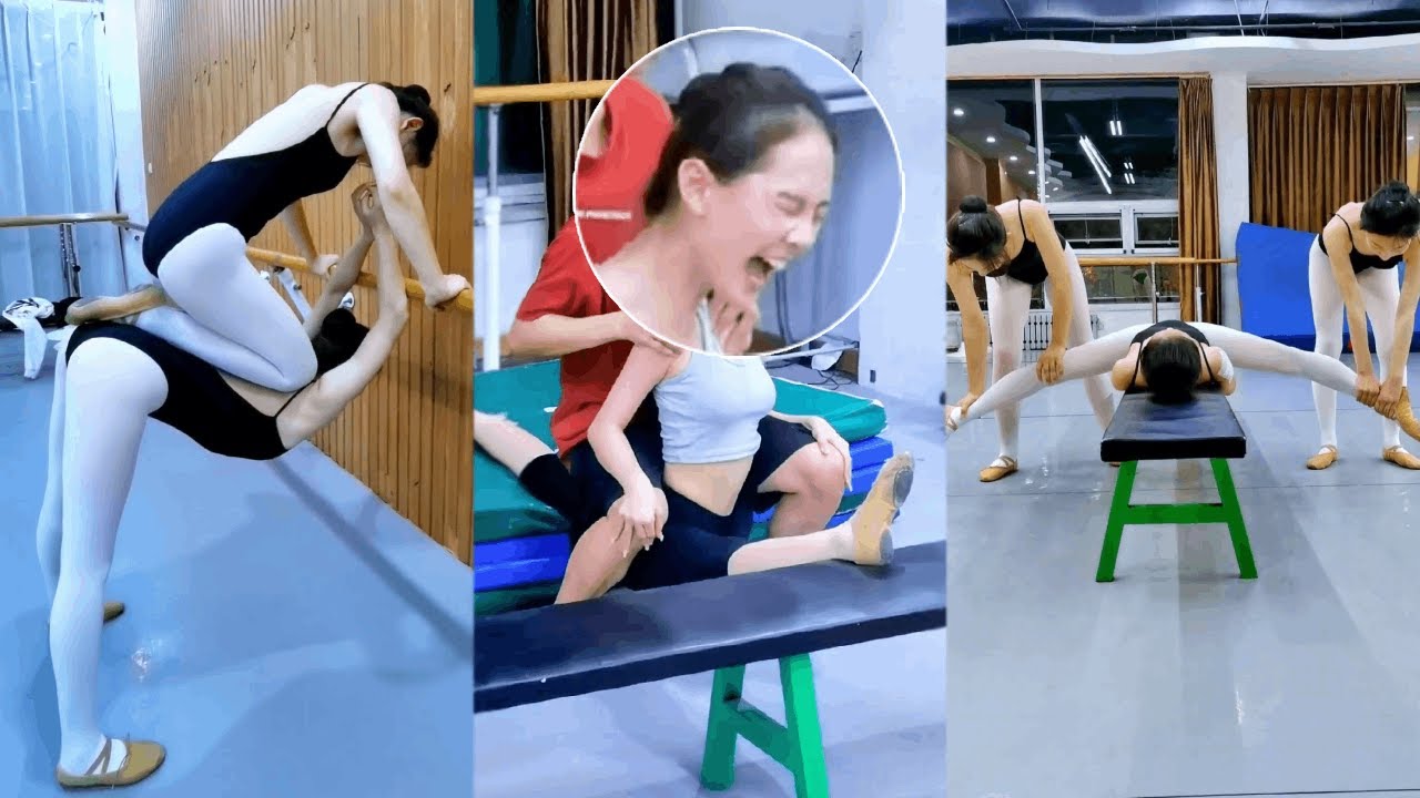 High-intensity flex exercises, ballet maidens forcefully split their ...