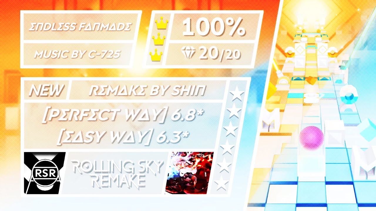 Rolling Sky Remake - Endless Fanmade (Remake by SHIN) [100% Perfect way ...